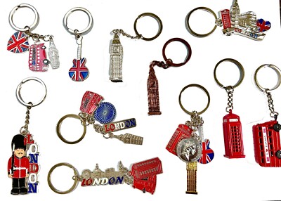 10 x BRITISH LONDON KEYRING DIECAST METAL KEYCHAIN SOUVENIR + FREE ...