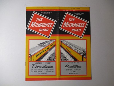 1968 Railroad Time Tables THE MILWAUKEE ROAD Super Dome HIAWATHAS ...