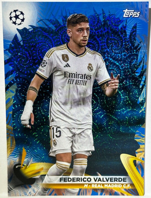FEDERICO VALVERDE #/99 BLUE ** RARE ** 2023-24 Topps CARNAVAL UEFA REAL ...