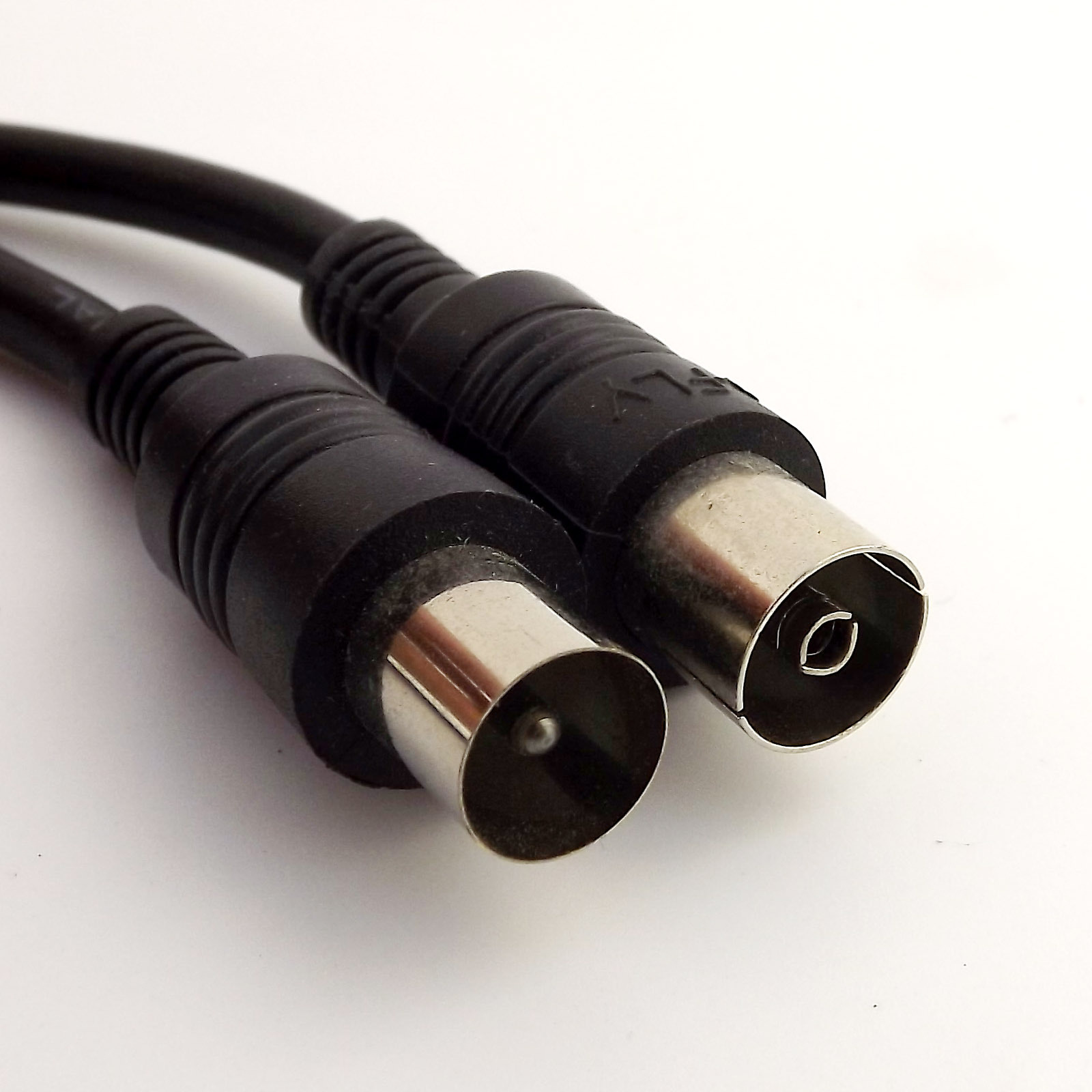 1pcs Black TV Antenna Cable PAL Male to Female Aerial Flylead Fly Lead ...