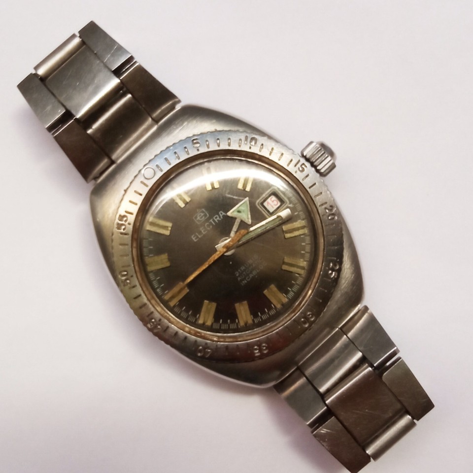 ELECTRA Skin Diver 20 ATM Automatic Stainless Steel Rare Vintage 38mm ...