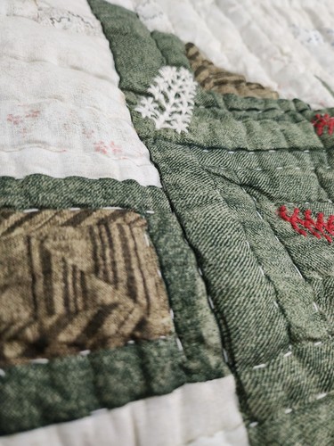 Pottery Barn Arden Tree Handcrafted Applique Christmas Tree Quilt Queen ...