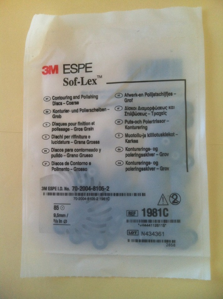 3M Sof-Lex soflex Discs Pack of 85 Black Series 1981C Coarse 3/8" 9.5mm ...