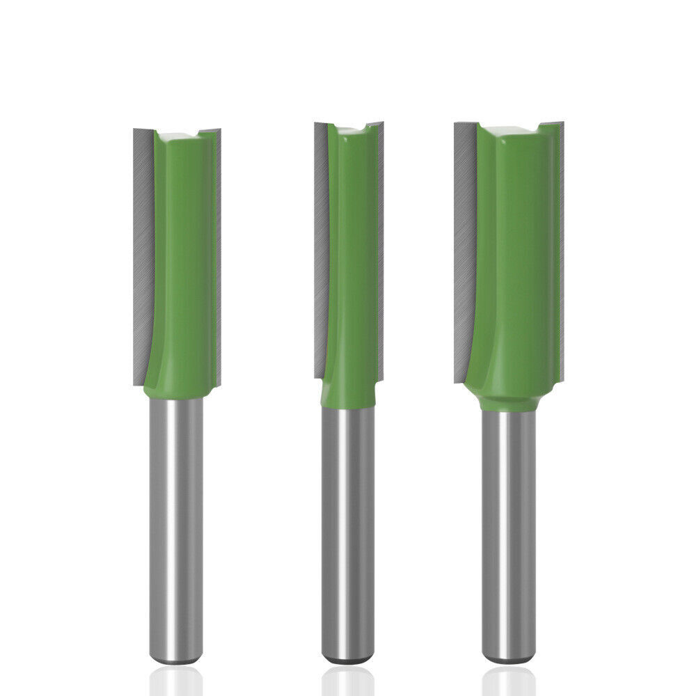 7Pcs 1/4" Shank Single Double Flute Straight Router Bit Tool Set For ...