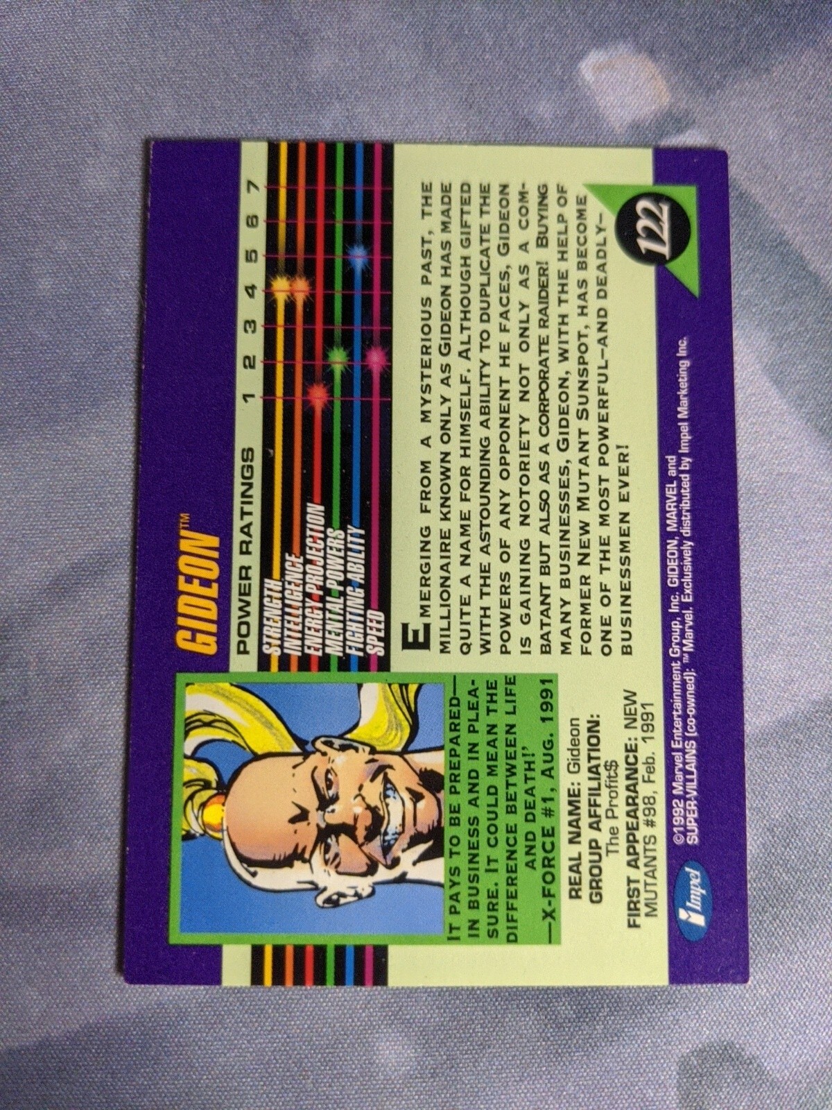 Marvel 1992 - Gideon #122 - Impel Marvel Universe Series 3 Trading Card ...