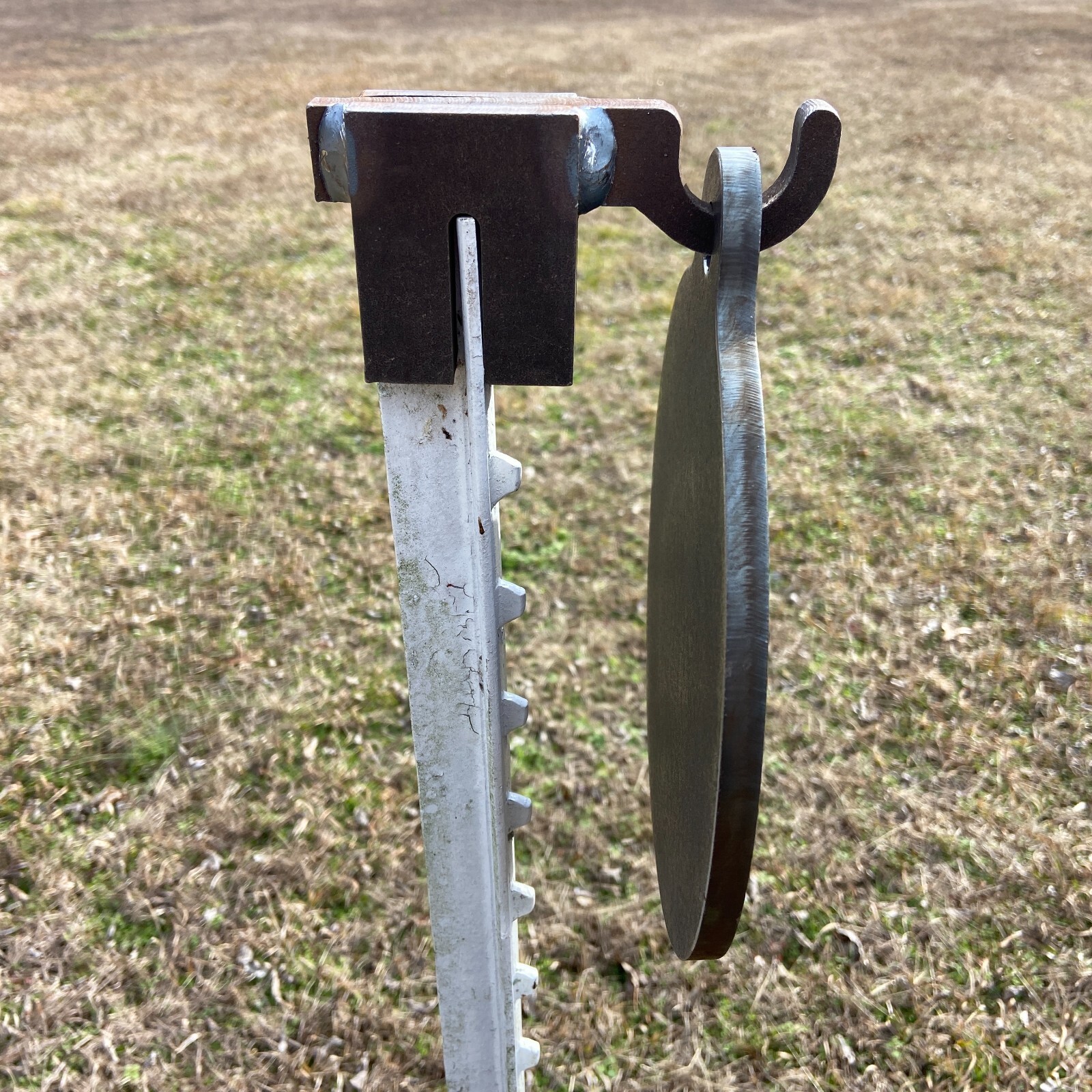 8" Round Gong Steel Shooting Target 3/8" AR500 Range Target w/ T-Post ...