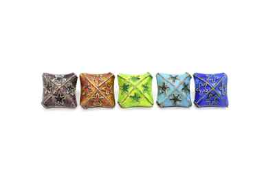 Cloisonné Puffed Square Diamond Star Beads, 18mmx 8mm, 2mm hole, 12 pcs ...