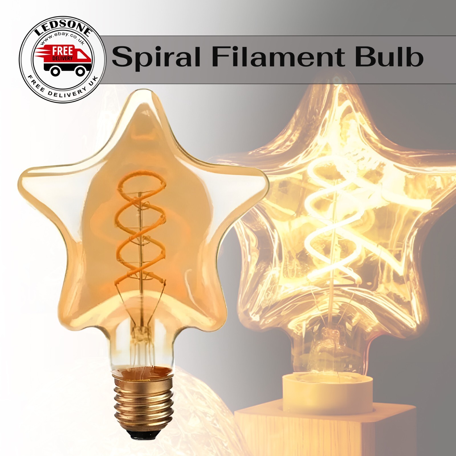LEDSONE Vintage LED Bulb 4W Edison Style Spiral Filament Light Bulb E27 ...