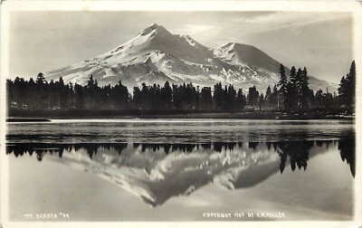 RPPC: Mt. Shasta CA Mirror Reflection in Lake, c1907 C.R. Miller Photo ...