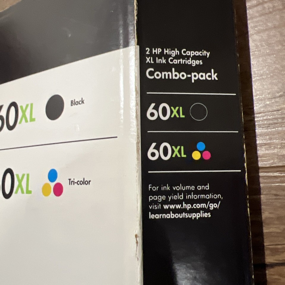 HP 60XL Black And 60XL Tri-color Ink Cartridges 2-Pack NEW | eBay