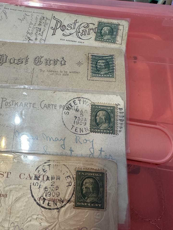 Antique Postcards 1909 With One Cent Stamps Lot Of 4 | eBay