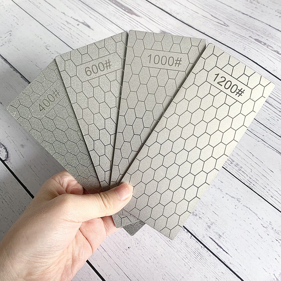 3PCS 400 600 1000 Grit Diamond Knife Sharpening Plate Honing Bench ...