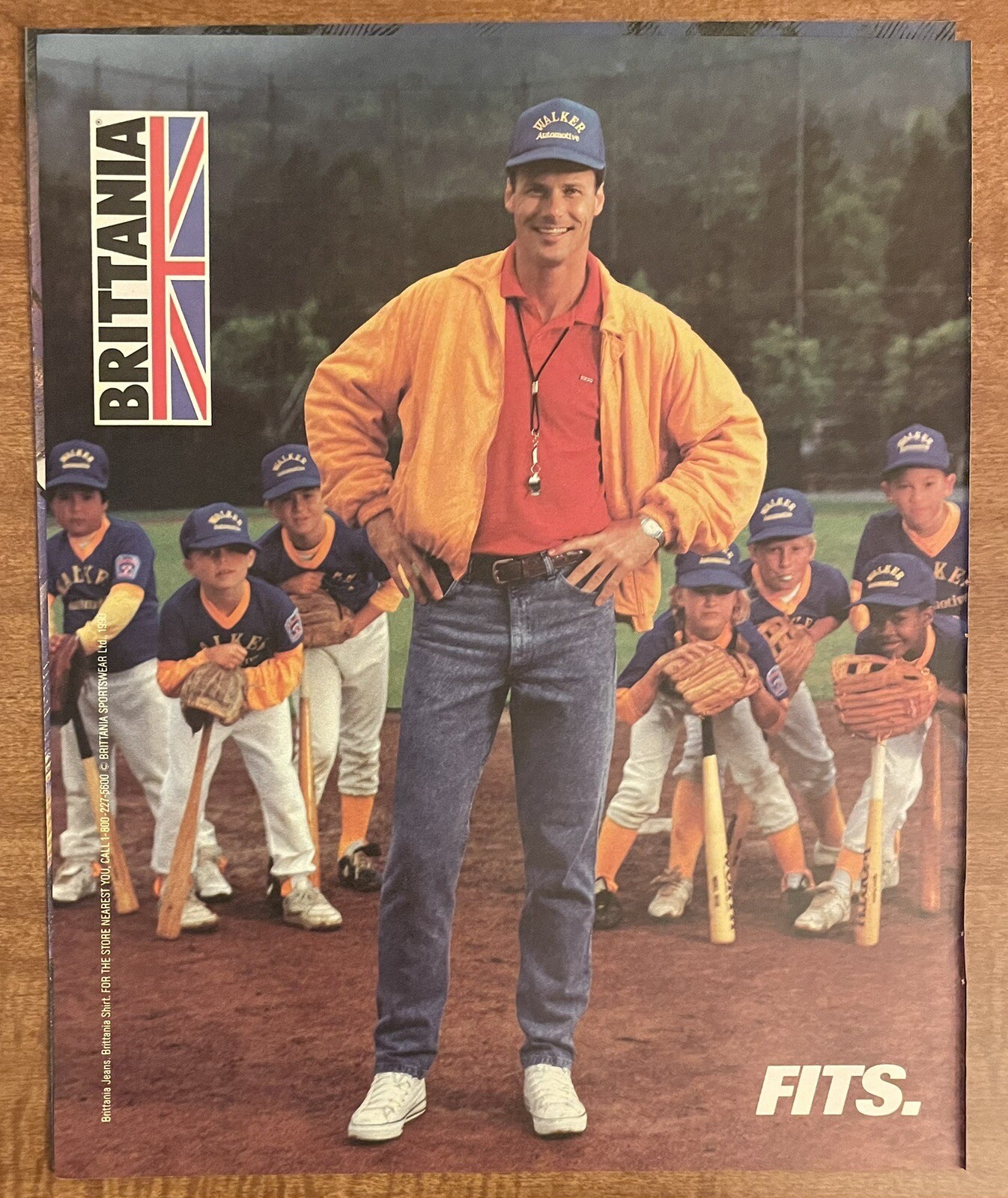 1990 Brittania Clothing Baseball Coach And Team 90s Print Ad | eBay
