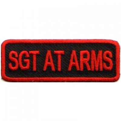 SGT SERGEANT AT ARMS RED ON BLACK EMBROIDERED PATCH | eBay