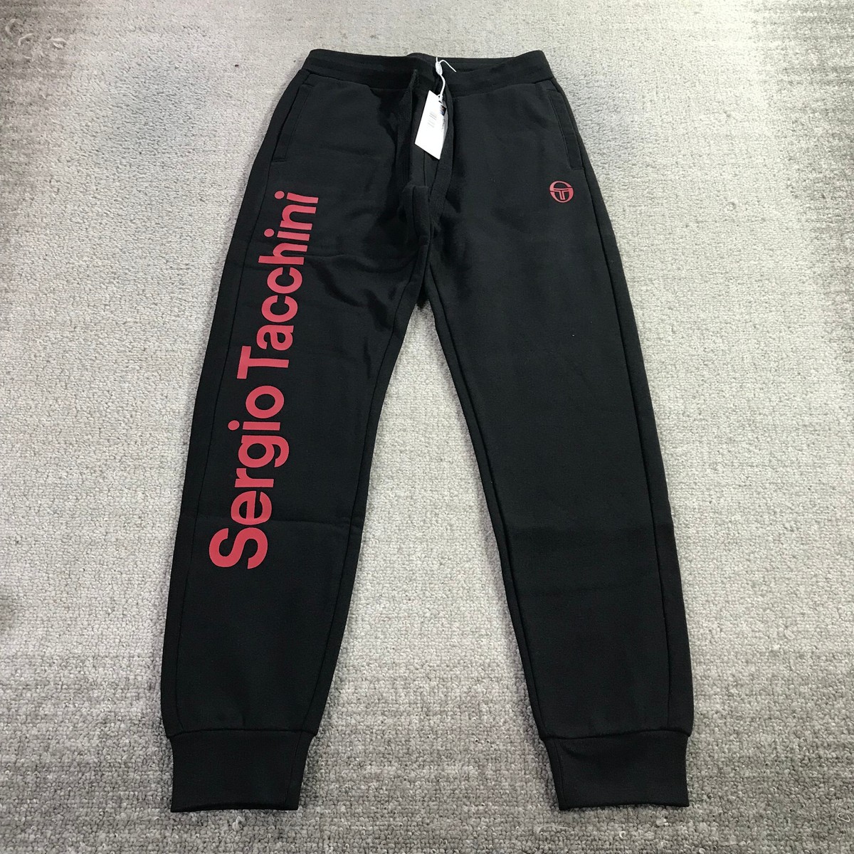 Sergio Tacchini Set Mens Small Hoodie Sweatpants Black Red Sergio Tacchini Set Mens Small Hoodie Sweatpants Black Red