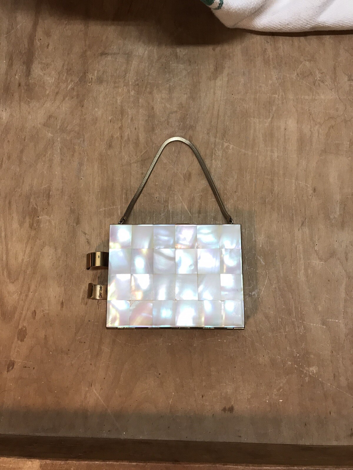 1940’s Carry-All Purse Compact Mother of Pearl - Gem