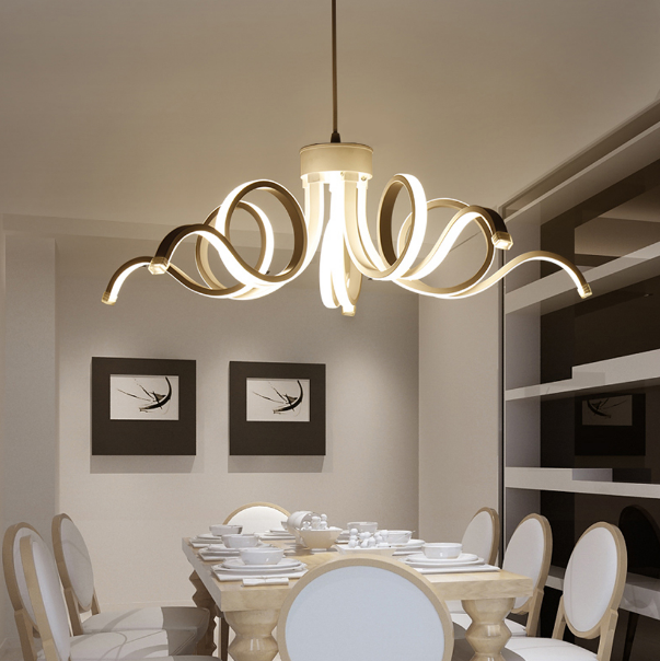 Modern Chandelier Pendent Light LED Lamp Curl Style for Hallway,Bedroom ...