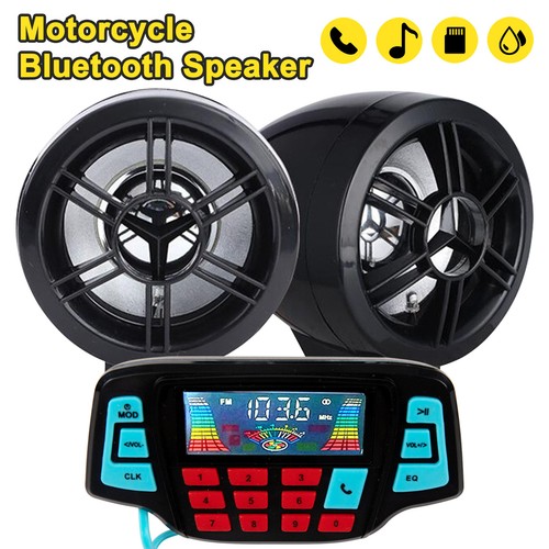 12V Motorcycle ATV Stereo Speakers System Audio Radio Remote Control ...