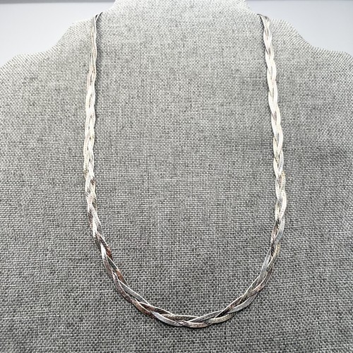 Vintage 925 Sterling Silver Italy Tri-color Braided Herringbone ...