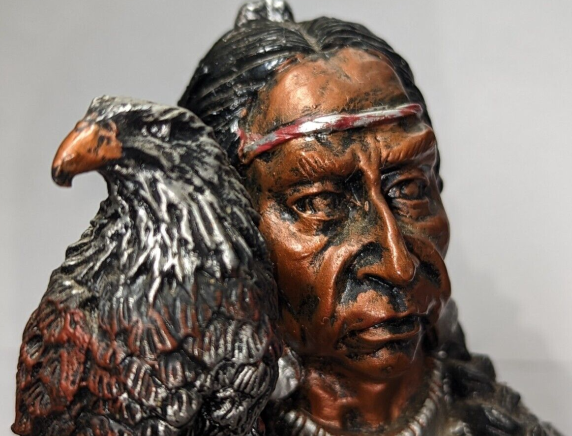 VINTAGE NATIVE AMERICAN STATUE EAGLE AMERICAN FRONTIER LIMITED EDITION ...