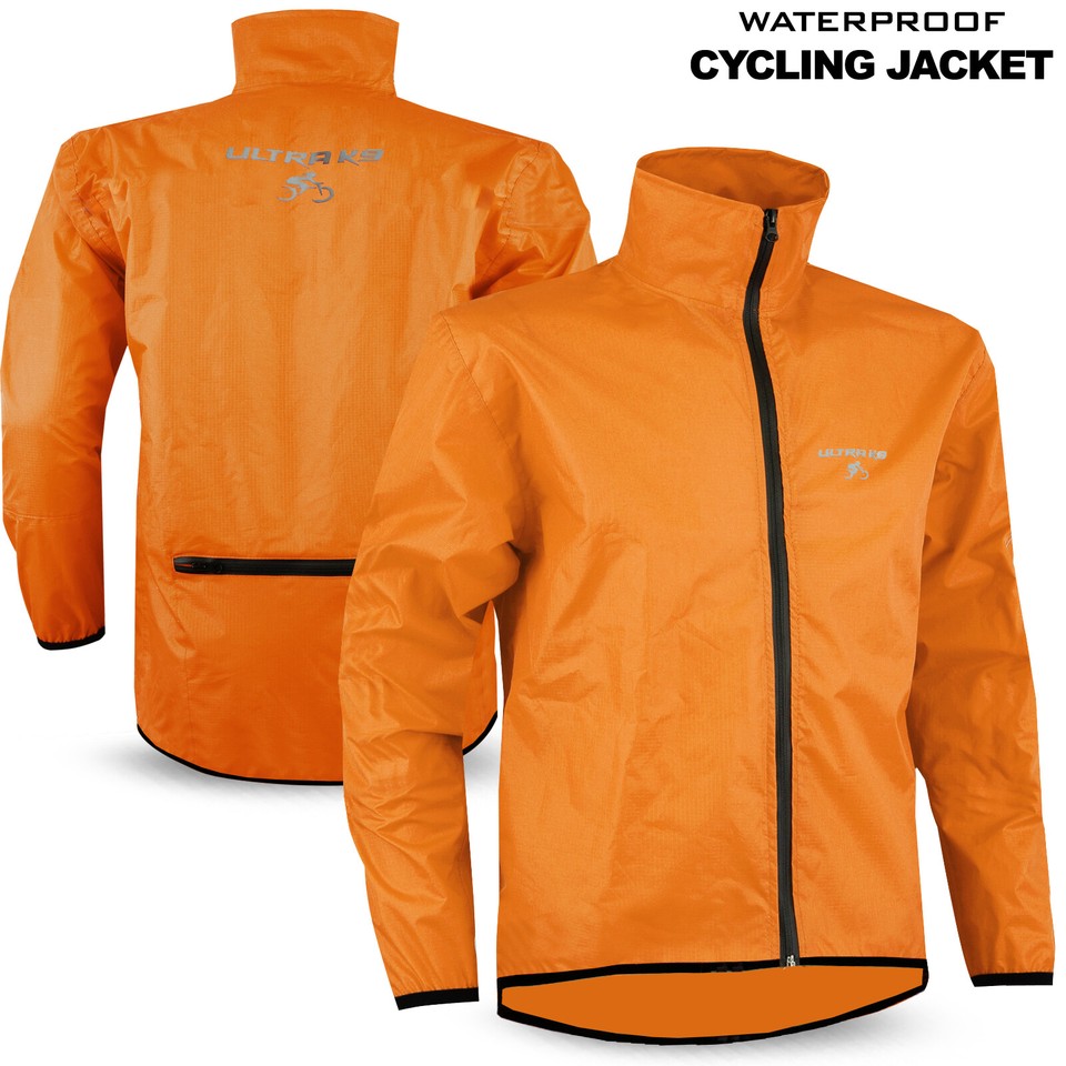 Mens Cycling Jacket High Visibility Waterproof Running Top Rain Coat M ...