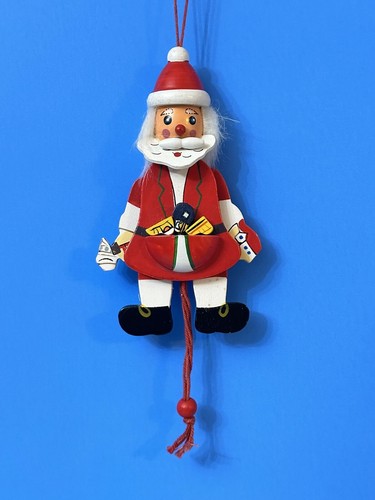 Vintage Wood Pull String Toy Jumping Jack Santa Claus Christmas ...