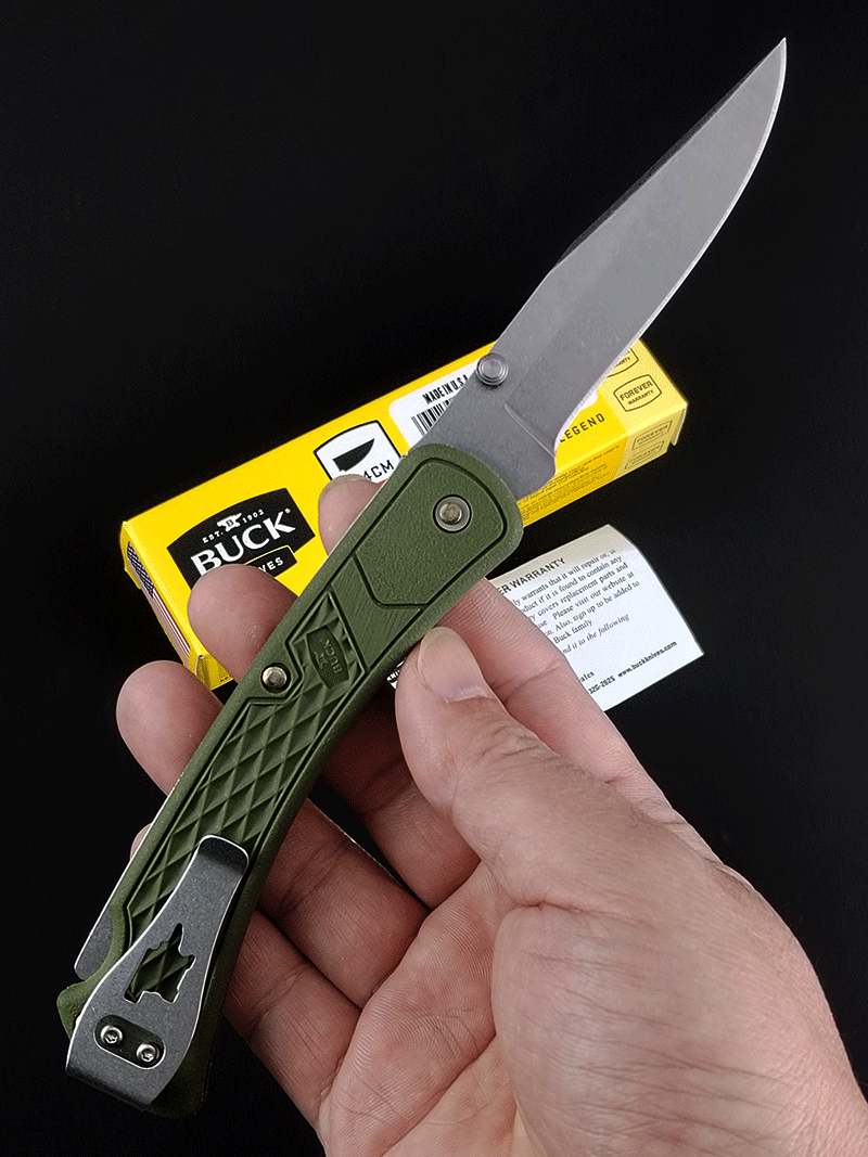 Buck 110 Stone Wash Blade Pocket Knife Outdoor Camping Hunting ...