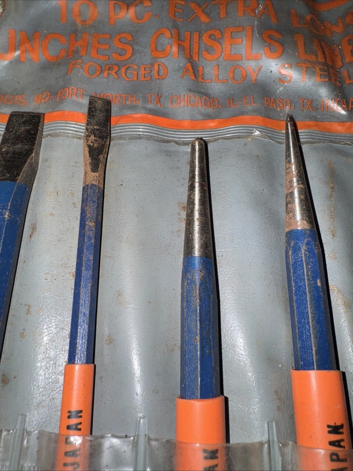 Buffalo Tools Nos 10pc Punch Chisel Set Japan PC-10vc Extra Long Lineup ...