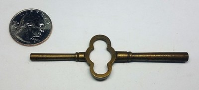 Antique Double Ended Brass Carriage Mantle Clock Key 3.5" Long No ...