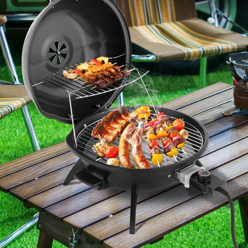 Electric Countertop BBQ Grill, Portable Double Layer Indoor/Outdoor ...