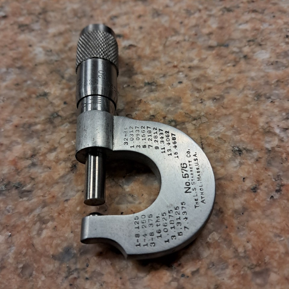 LS Starrett 576 0-.500 round anvil micrometer vintage machinist | eBay
