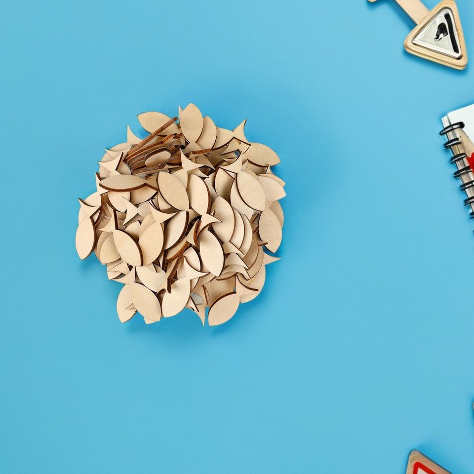 150 PCS Diy Wood Fish Crafts Unfinished Shaped Crafting Coastal Wall ...