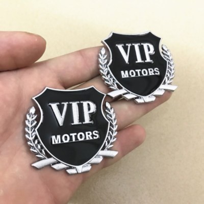 2pcs Metal VIP MOTORS Luxury Car Auto Side Emblem Window Badge Decal ...