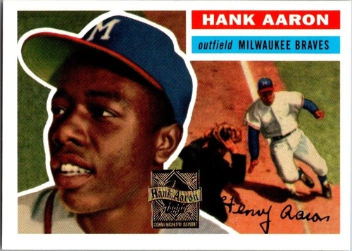 1999 Topps Commemorative 1956 Reprint Card #31 3/23 Hank Aaron Atlanta ...