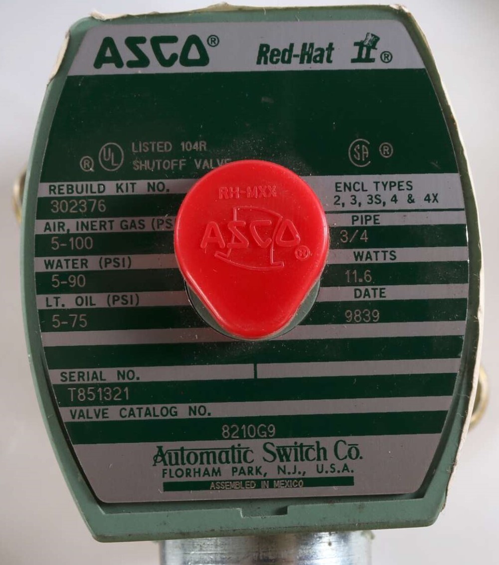 New 8210G9 Emerson - ASCO Red-Hat Solenoid Valve | eBay