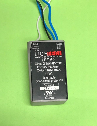 LighTech Let-60 Electrical Transformer 12v 60w Electronic Dimmable for ...