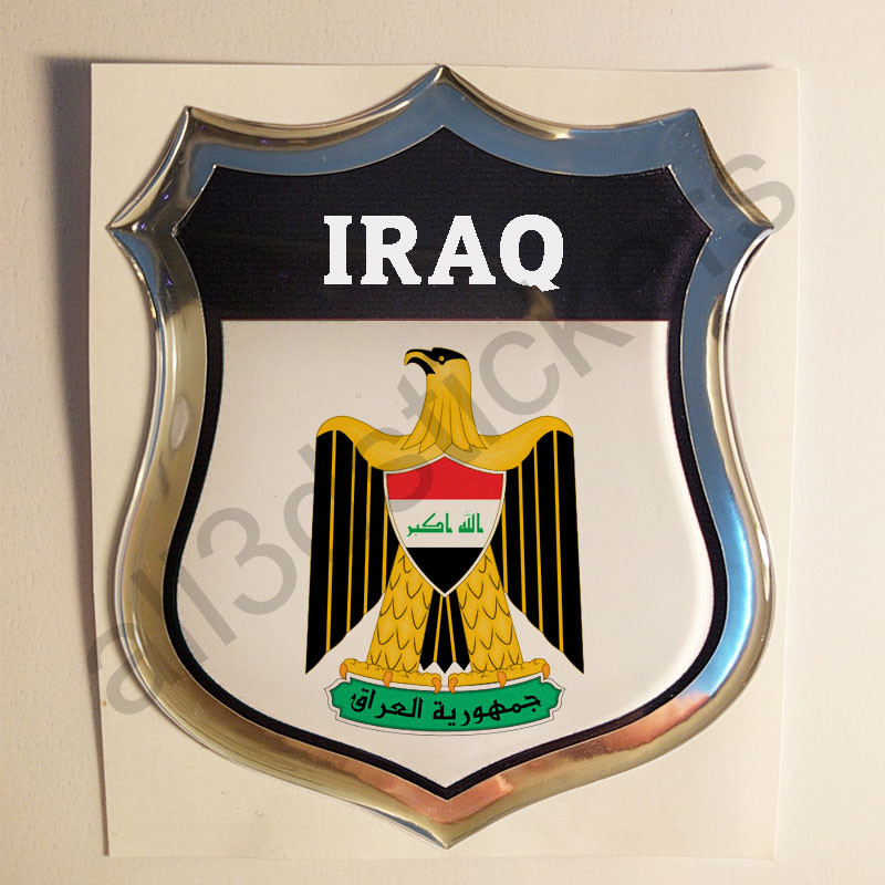 Pegatina Irak Escudo de Armas 3D Emblema Vinilo Adhesivo Resina Relieve ...