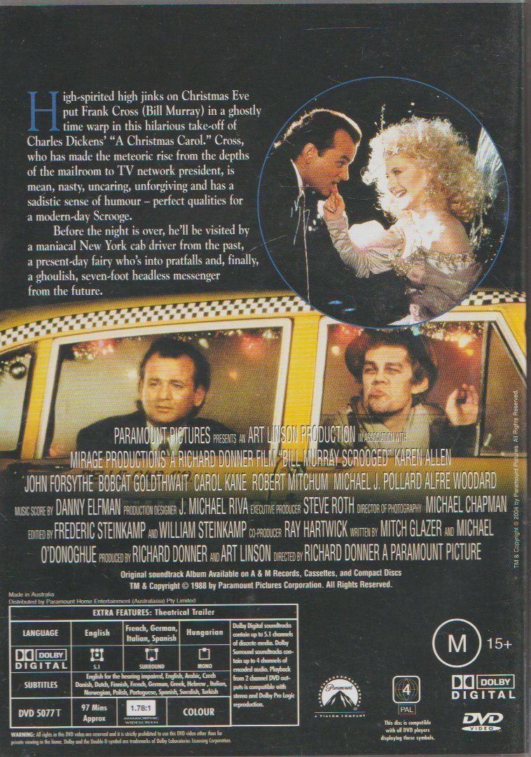 D.V.D MOVIES.DB40 CSCROOGED / BILL MURRAY DVD | eBay Australia