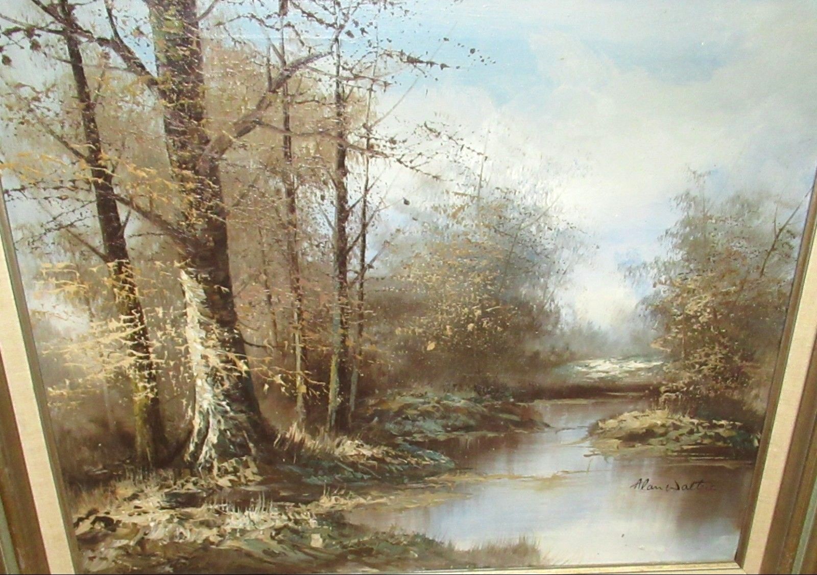 ALLAN WALTERS ORIGINAL OIL ON CANVAS RIVER LANDSCAPE PAINTING | eBay