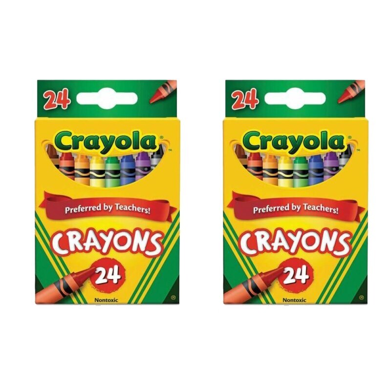 Box of 24 Crayons Crayola Classic Colors Non Toxic Assorted Crayons, 2 ...