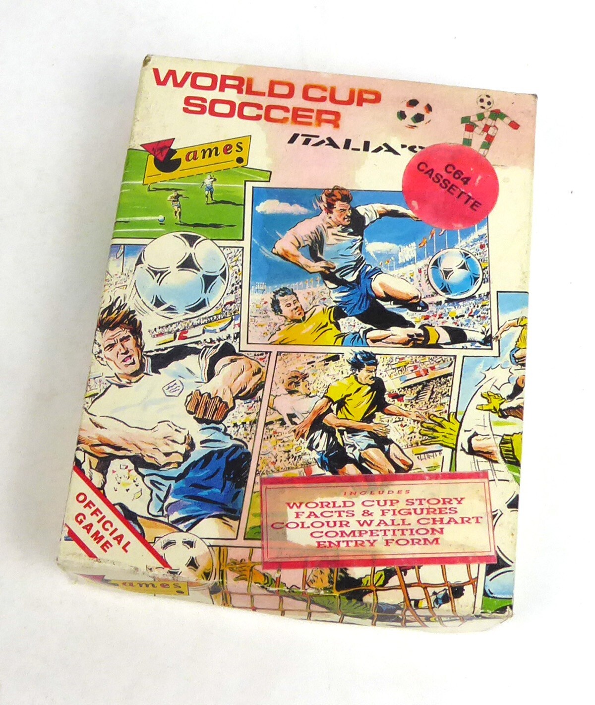 Commodore 64 C64 Spiel -- WORLD CUP SOOCCER ITALIA 90 (Virgin) -- Tape ...