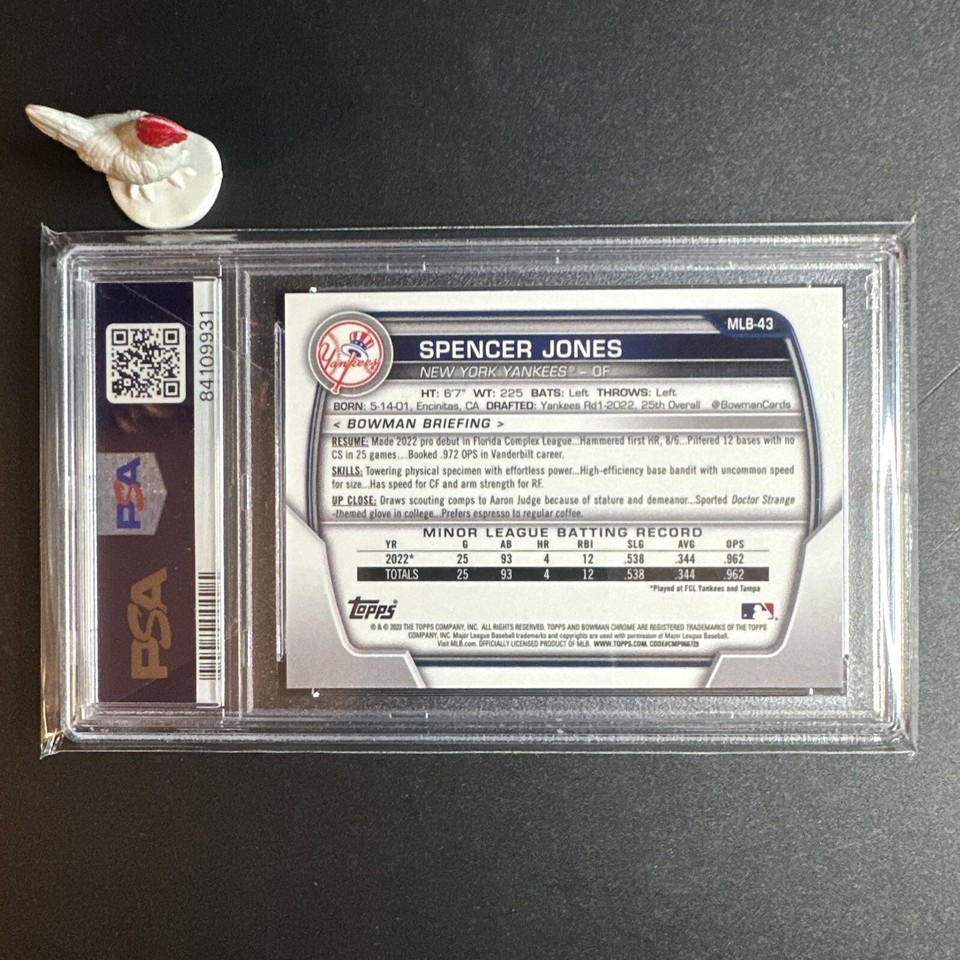 2023 Bowman Chrome Baseball NSCC Spencer Jones #43 Orange /25 Yankees ...