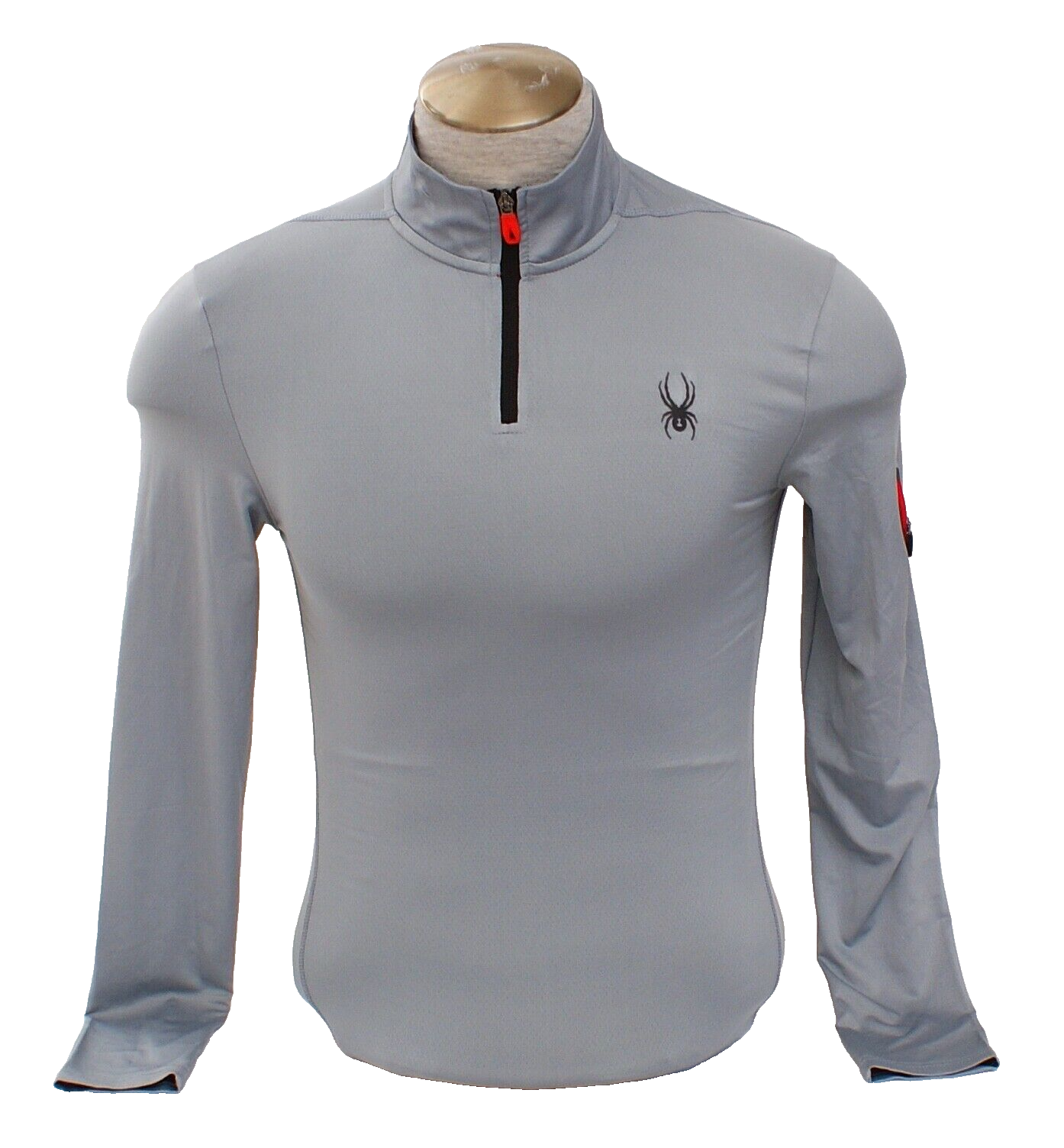 Spyder Men's S Gray 1/4 Zip Long Sleeve Pullover Shirt ProWeb Stretch ...