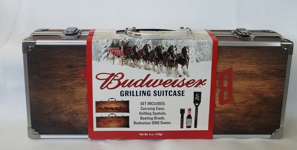 Budweiser Clydesdales Grilling Suitcase 4 Piece BBQ Gift Set, 2019 | eBay