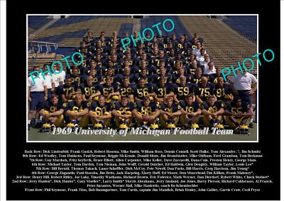 OLD POSTCARD SIZE PHOTO OF UNIVERSITY OF MICHIGAN FOOTBALL TEAM 1969 ...