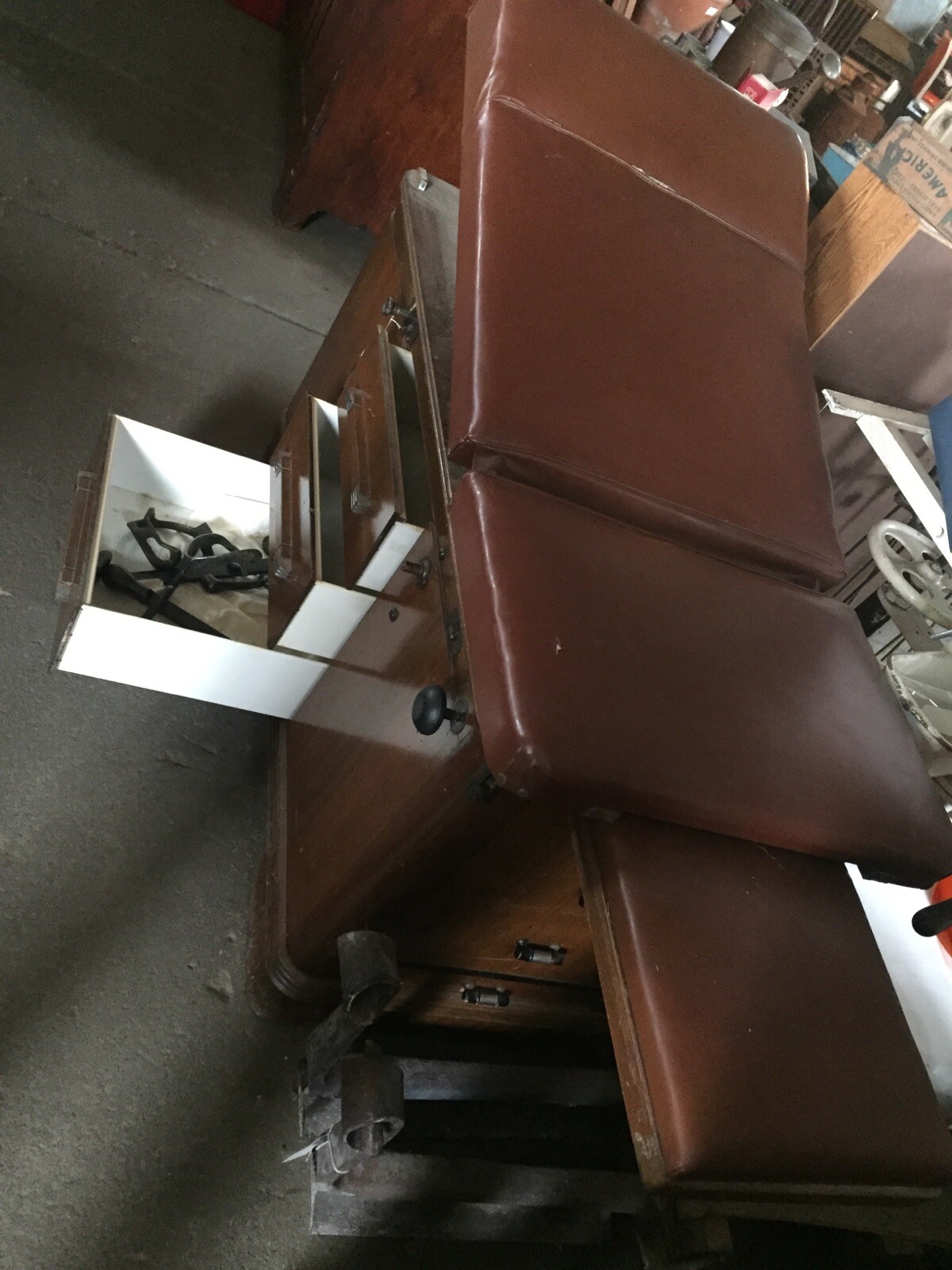 Antique Vintage Really Cool Old Doctors Office Table Leather | eBay