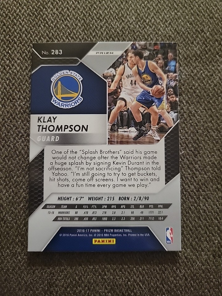 Klay Thompson 2016-17 Prizm Green #283 Golden State Warriors | eBay
