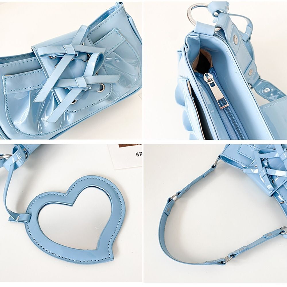 Lacquer Leather Handbag Solid Color Crossbody Bag Mirror Shoulder Bag ...