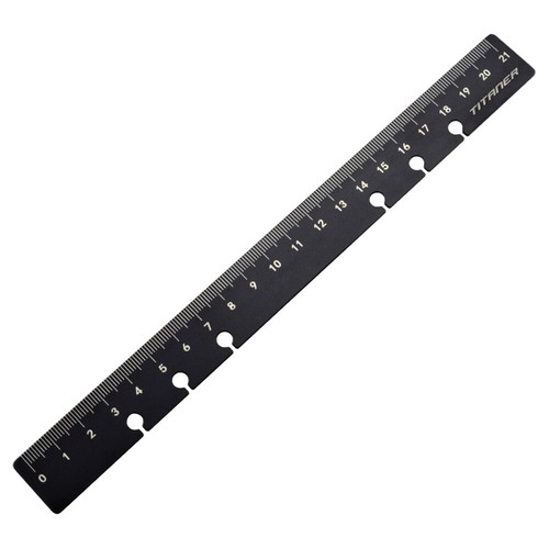 TITANER Titanium Alloy Double Scale Inch Metric Ruler Construction Site ...