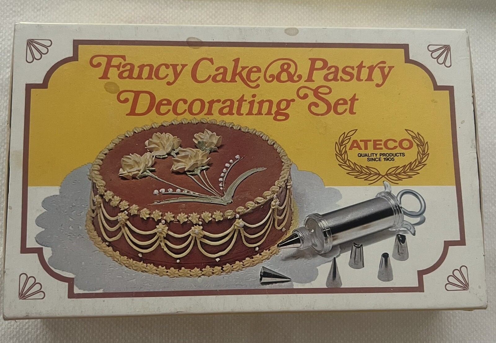 Vintage Cake Decorating Icing Kit Ateco Icing Set 6 Basic Designs | eBay
